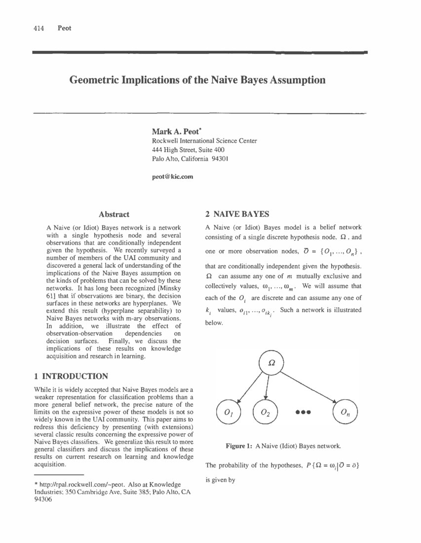 Geometric Implications of the Naive Bayes Assumption | DeepAI