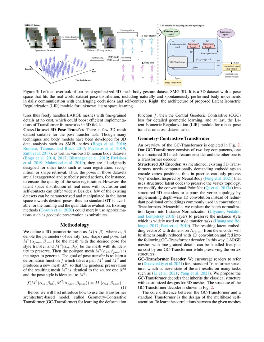Geometry-Contrastive Transformer for Generalized 3D Pose Transfer | DeepAI