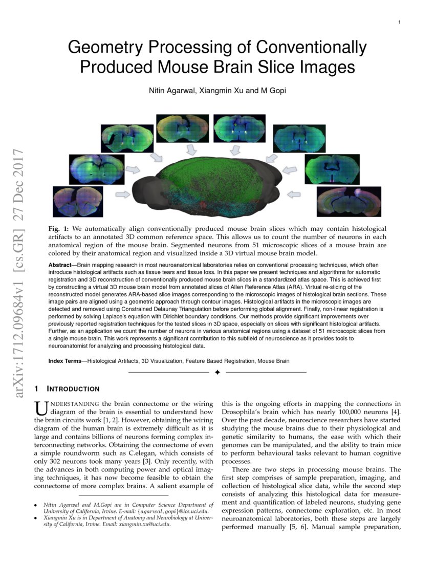 Geometry Processing of Conventionally Produced Mouse Brain Slice Images ...