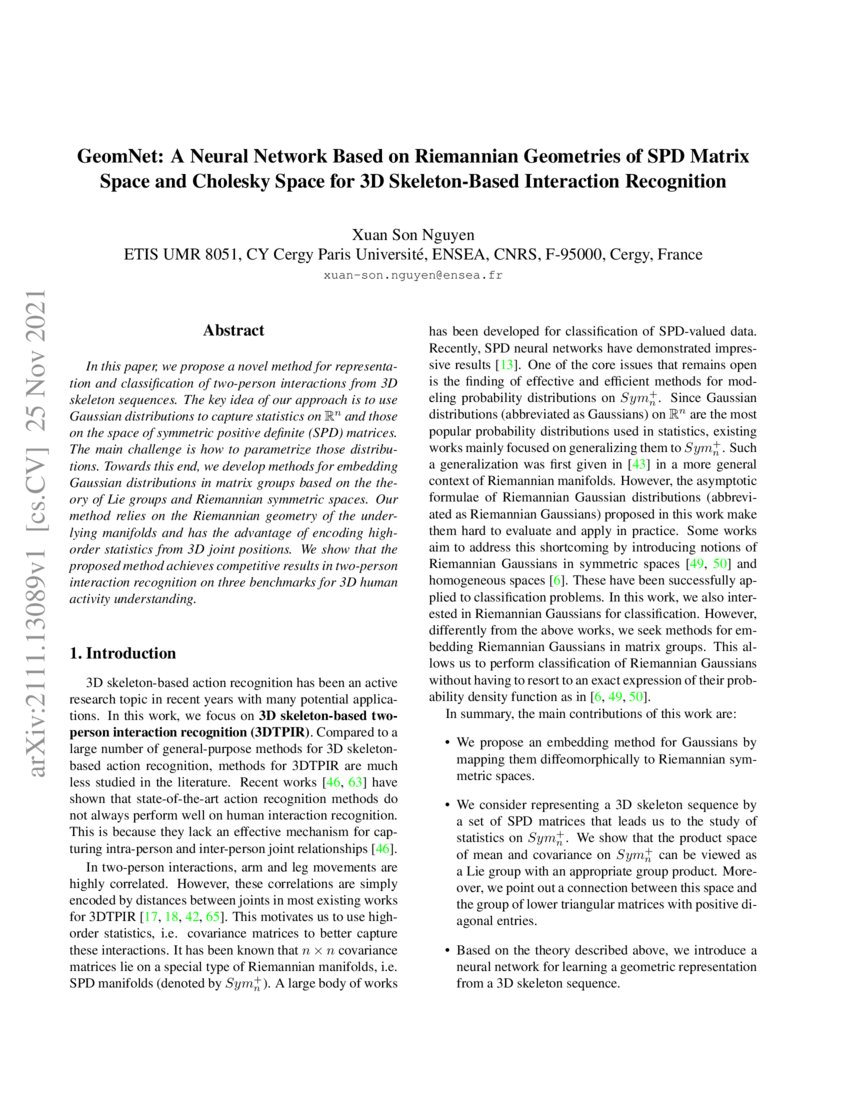 Geomnet A Neural Network Based On Riemannian Geometries Of Spd Matrix Space And Cholesky Space