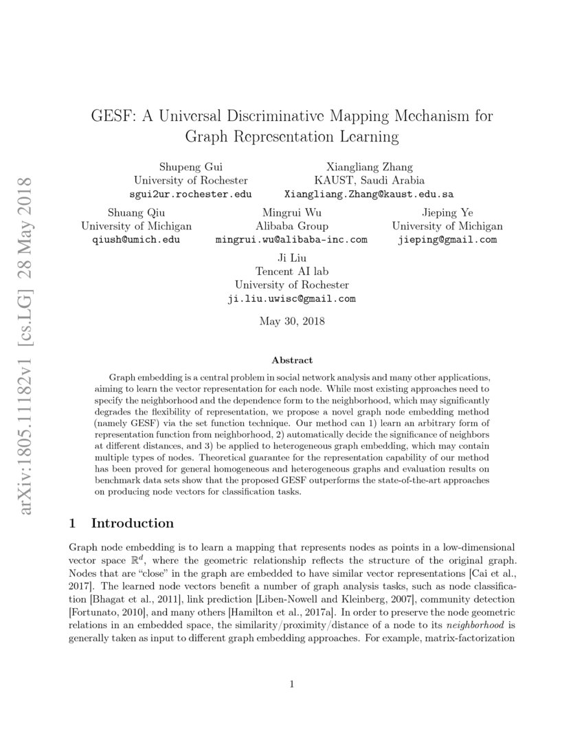 GESF: A Universal Discriminative Mapping Mechanism for Graph ...