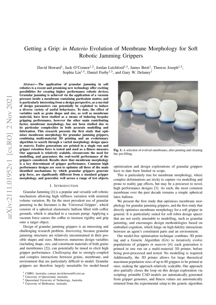 Getting a Grip: in Materio Evolution of Membrane Morphology for Soft ...