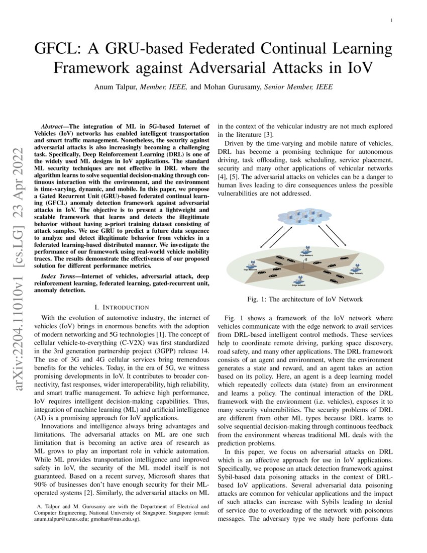 GFCL: A GRU-based Federated Continual Learning Framework against ...