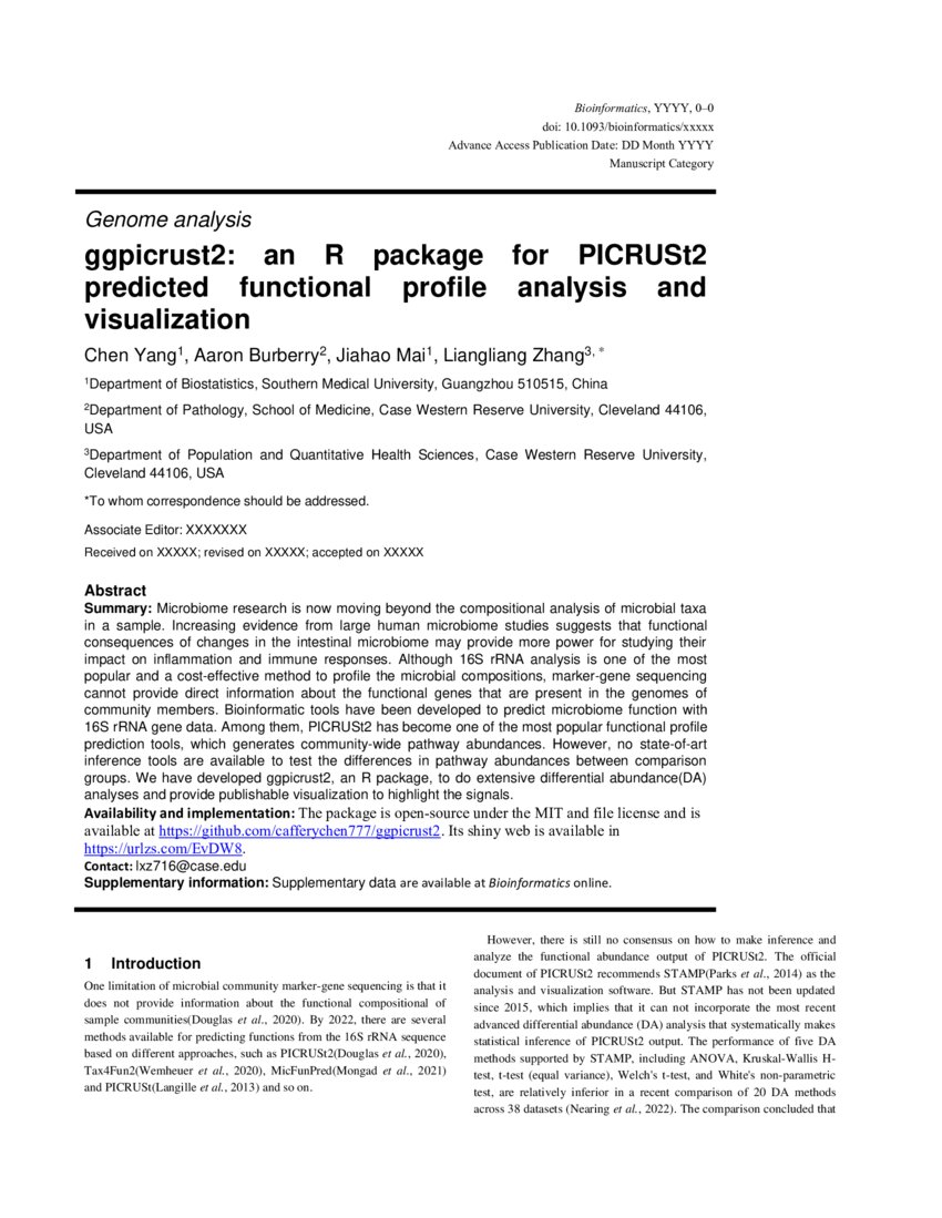 ggpicrust2: an R package for PICRUSt2 predicted functional profile ... ggpicrust2: an R package for PICRUSt2 predicted functional profile ...