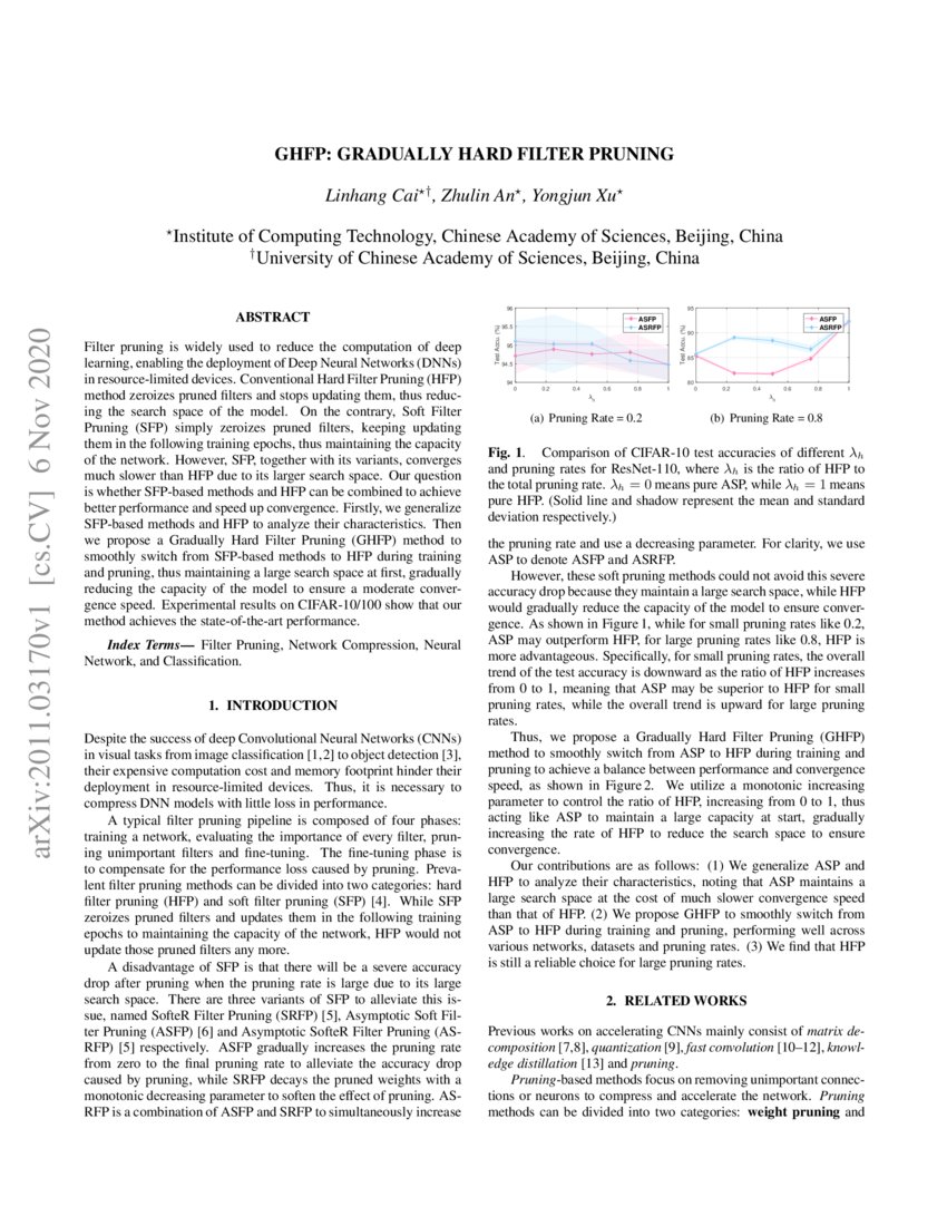 GHFP: Gradually Hard Filter Pruning | DeepAI