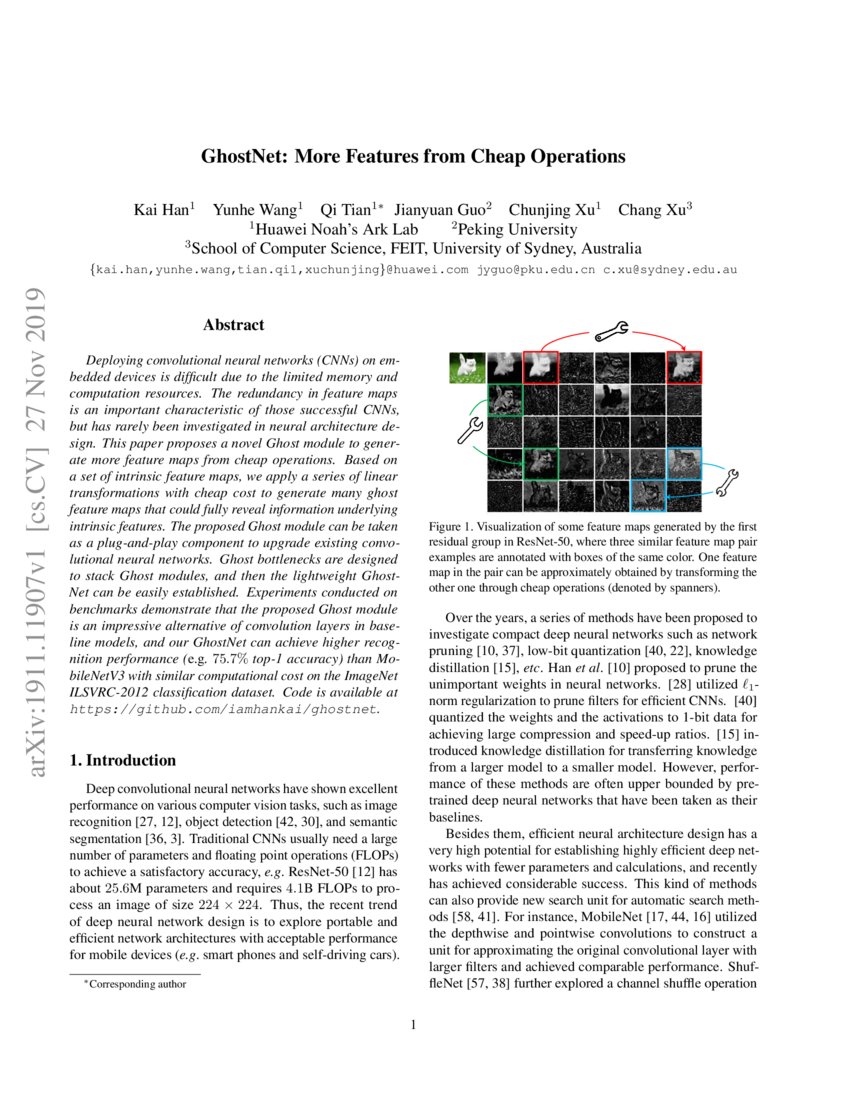 GhostNet: More Features from Cheap Operations | DeepAI