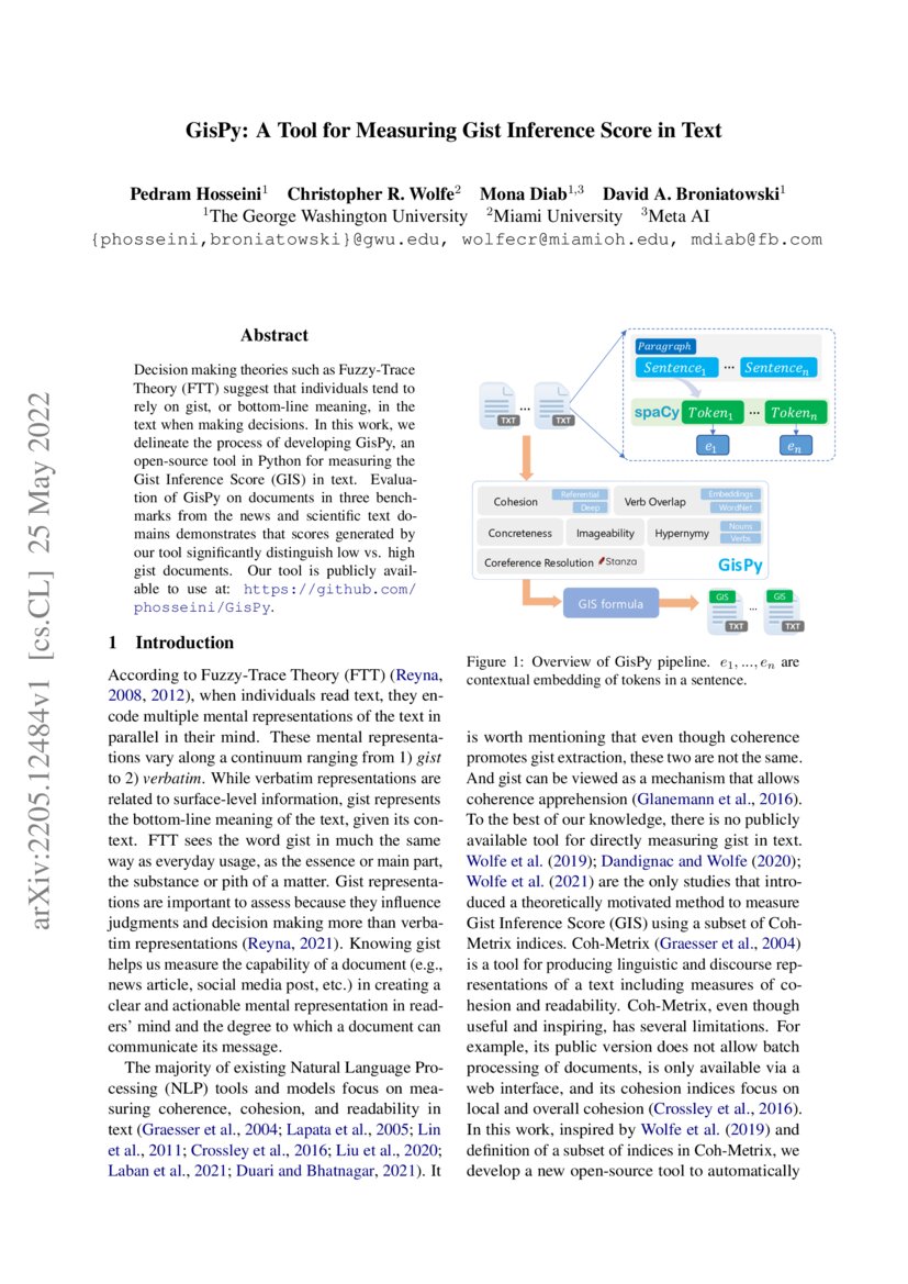 GisPy: A Tool for Measuring Gist Inference Score in Text | DeepAI