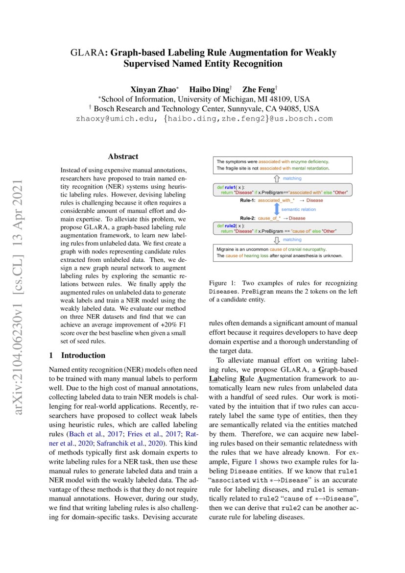 GLaRA: Graph-based Labeling Rule Augmentation for Weakly Supervised Named Entity Recognition ...