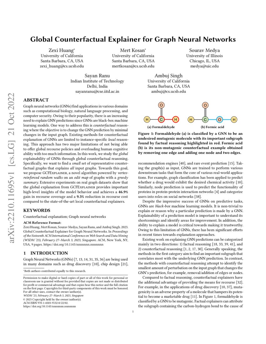 Global Counterfactual Explainer for Graph Neural Networks | DeepAI Global Counterfactual Explainer for Graph Neural Networks | DeepAI