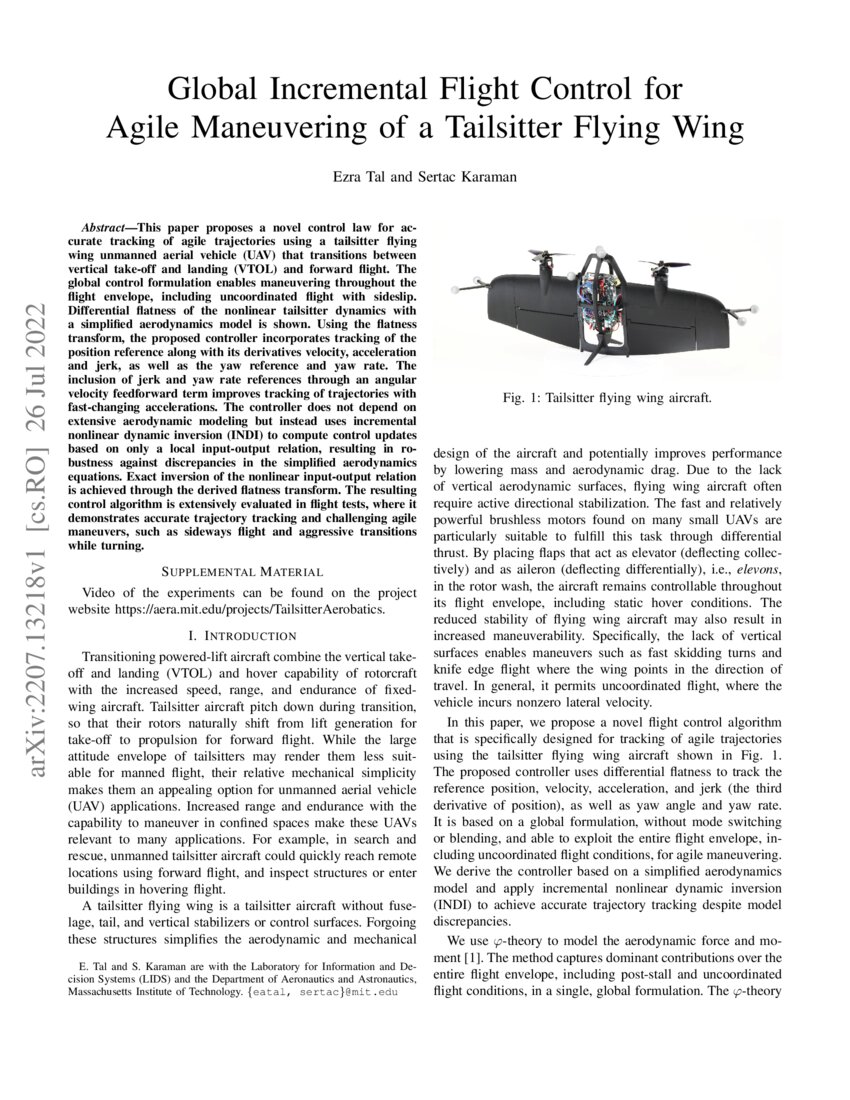 Global Incremental Flight Control for Agile Maneuvering of a Tailsitter ...