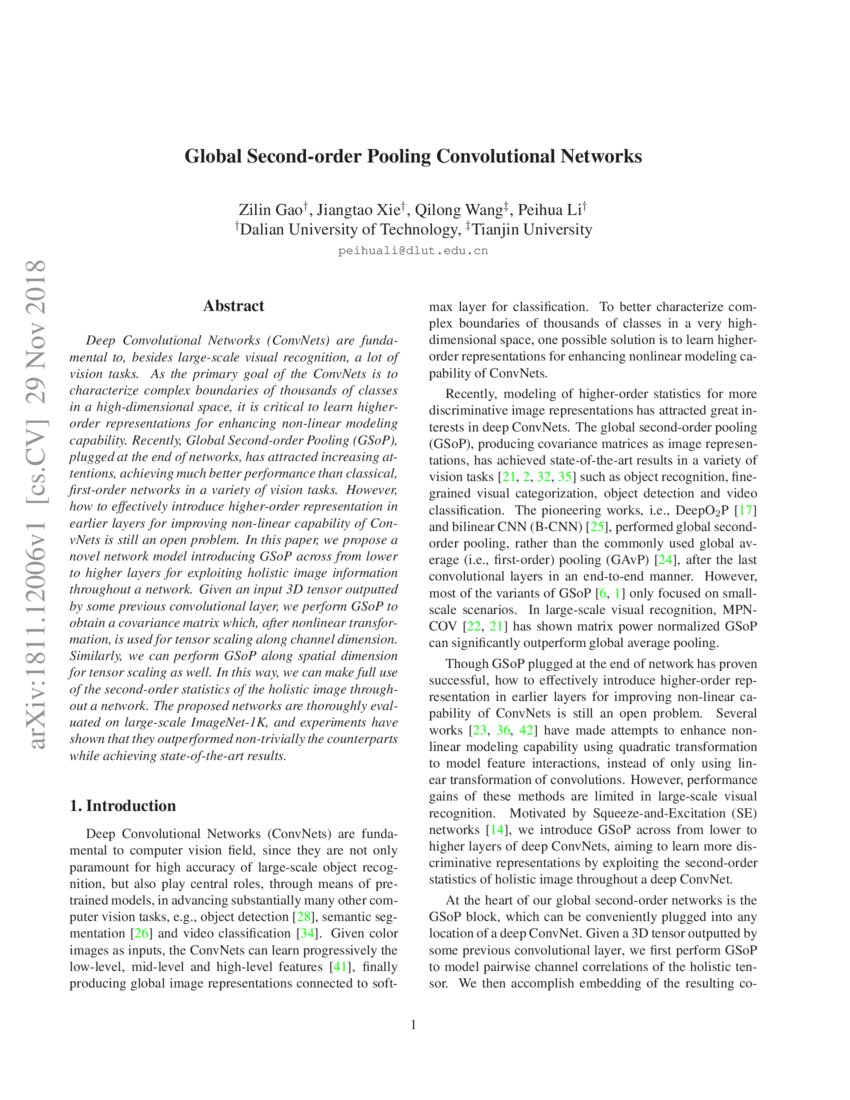 Global Second-order Pooling Neural Networks | DeepAI