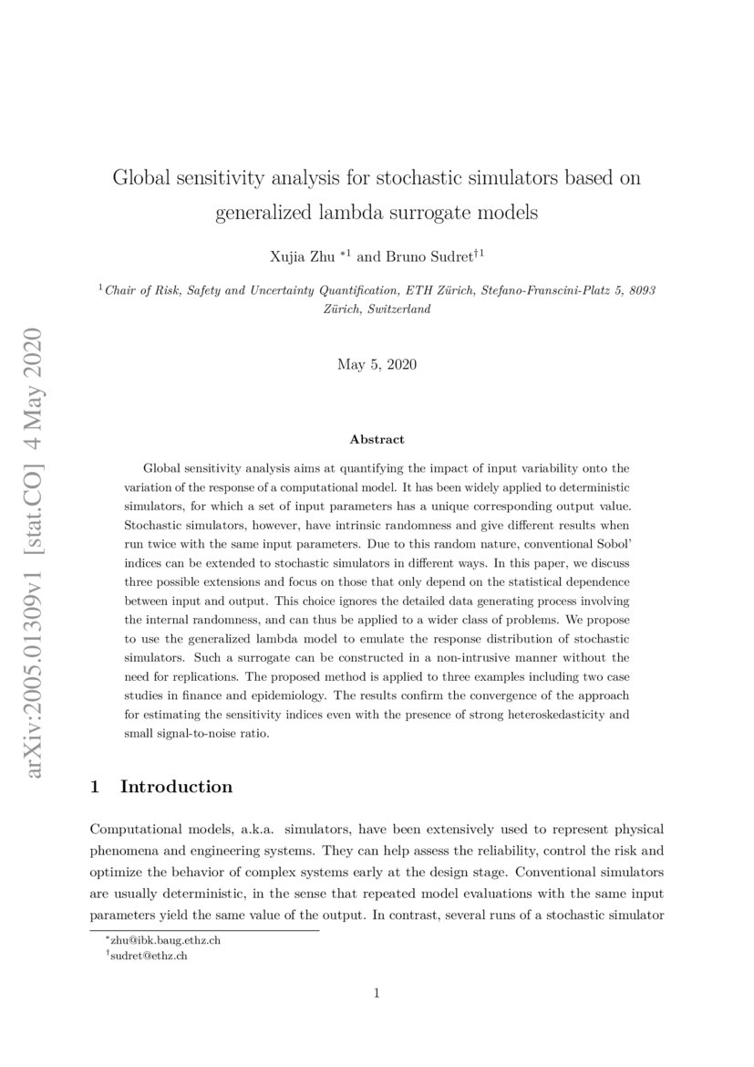 Global Sensitivity Analysis For Stochastic Simulators Based On Generalized Lambda Surrogate 