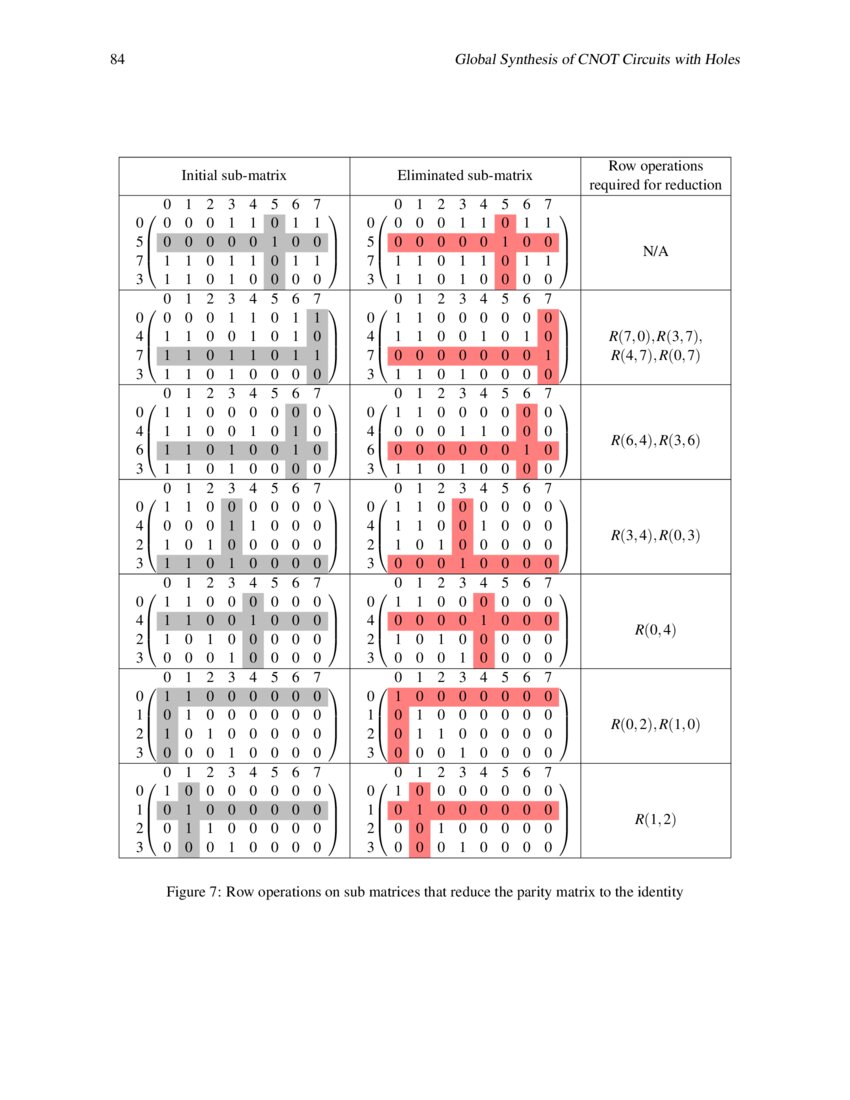 Global Synthesis of CNOT Circuits with Holes | DeepAI