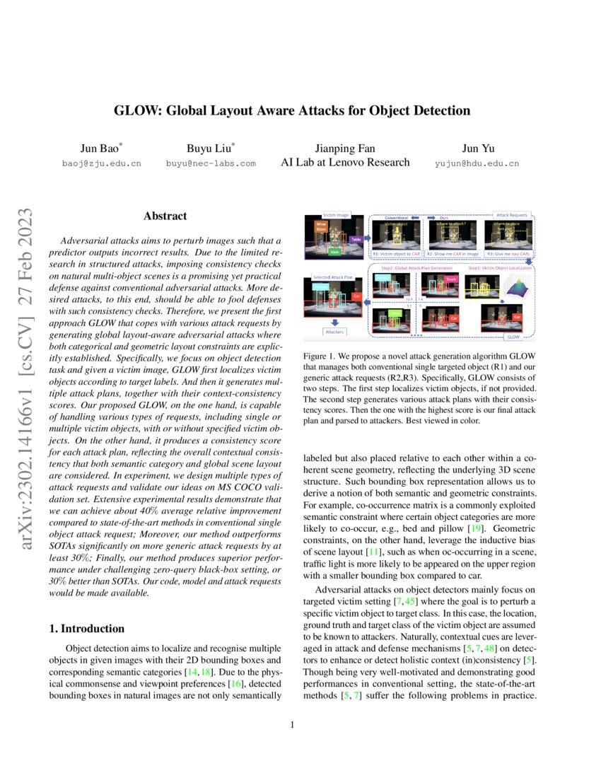 Glow Global Layout Aware Attacks For Object Detection Deepai