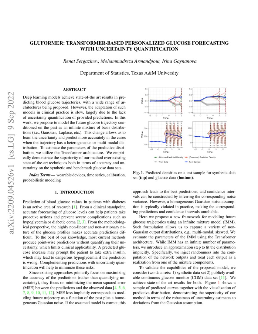 Gluformer: Transformer-Based Personalized Glucose Forecasting with Uncertainty Quantification ...