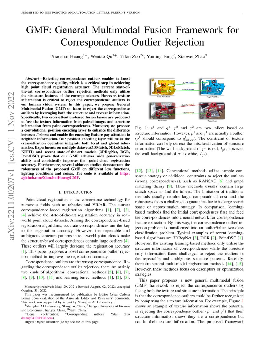 Gmf General Multimodal Fusion Framework For Correspondence Outlier