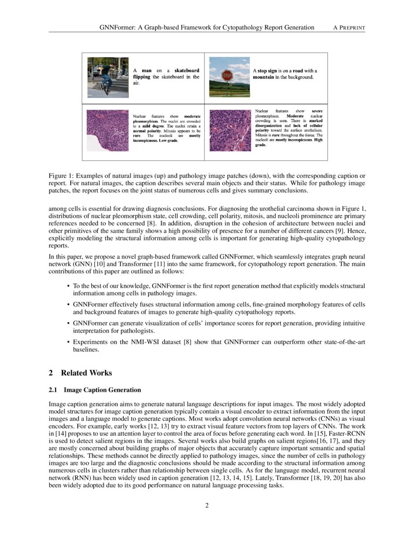 Gnnformer A Graph Based Framework For Cytopathology Report Generation Deepai