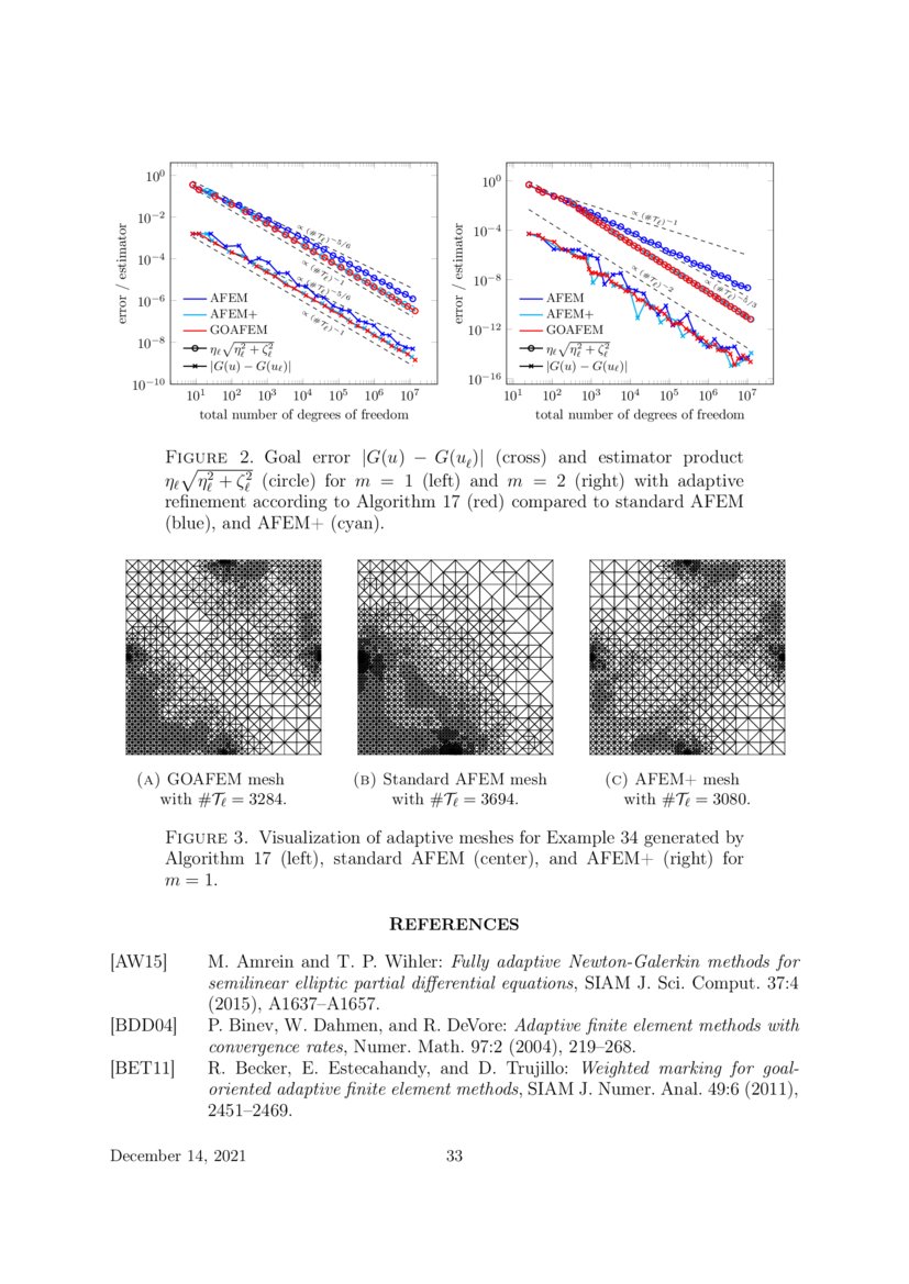 Goal Oriented Adaptive Finite Element Method For Semilinear Elliptic Pdes Deepai