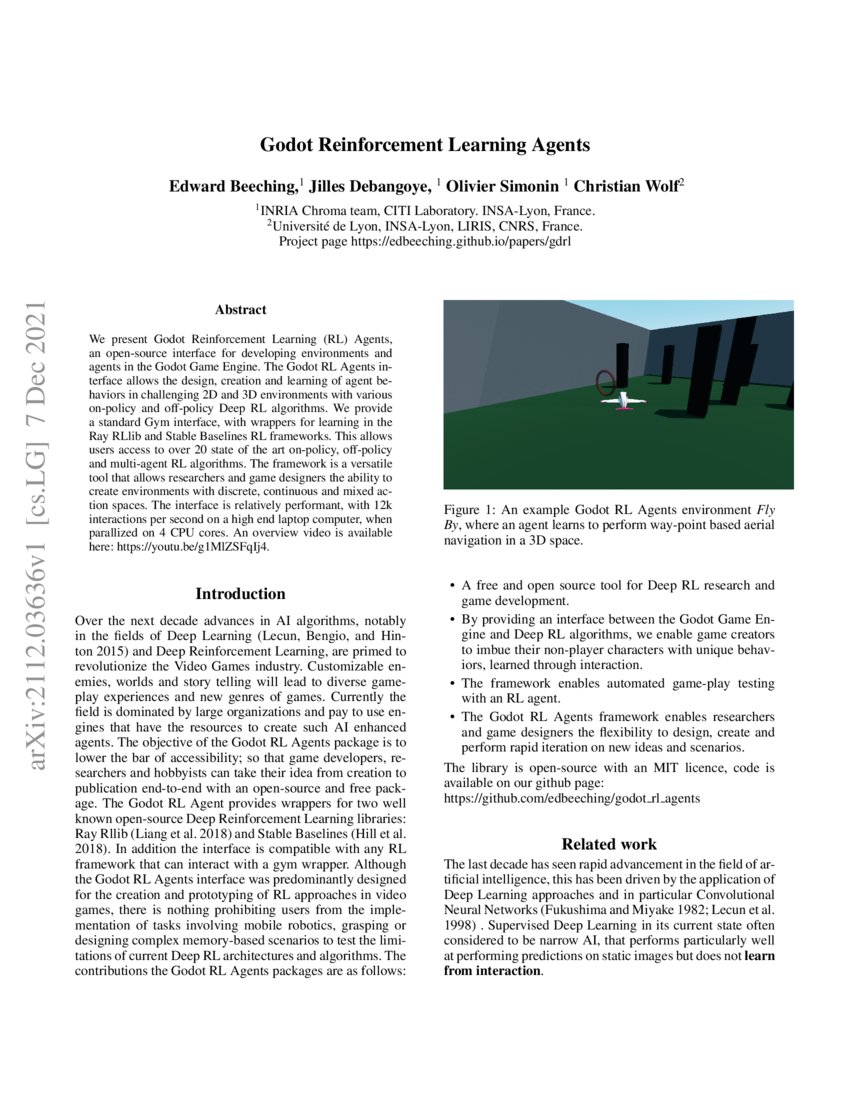 Godot Reinforcement Learning Agents | DeepAI