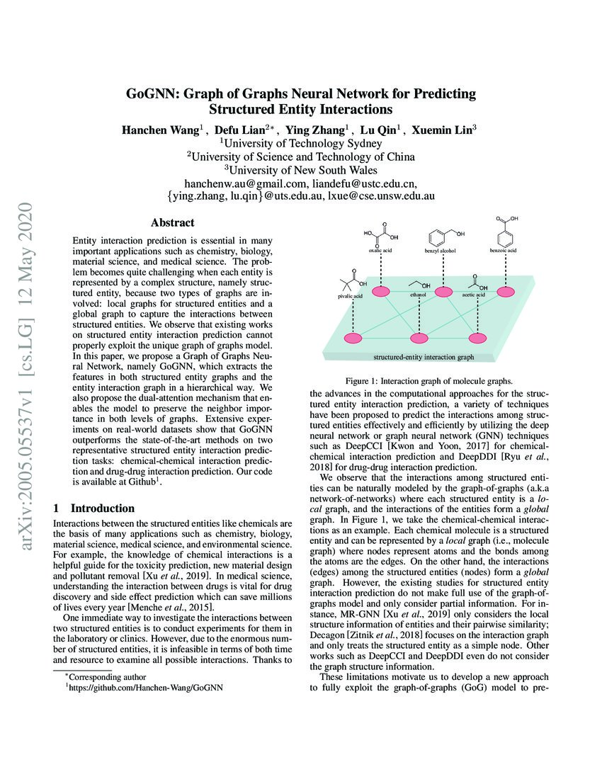 GoGNN: Graph of Graphs Neural Network for Predicting Structured Entity ...