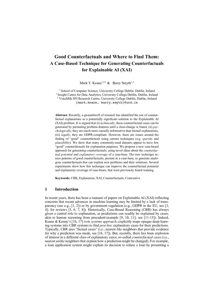 Good Counterfactuals and Where to Find Them: A Case-Based Technique for Generating ...