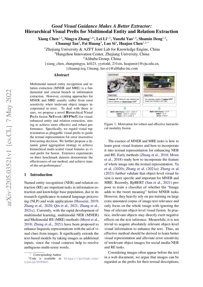Good Visual Guidance Makes A Better Extractor Hierarchical Visual Prefix For Multimodal Entity
