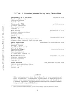 GPflow: A Gaussian process library using TensorFlow | DeepAI