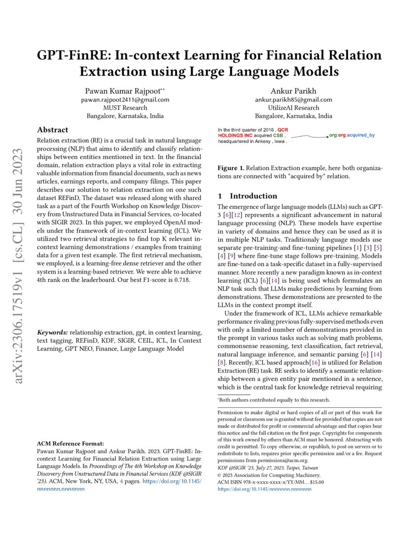 Gpt Finre In Context Learning For Financial Relation Extraction Using Large Language Models