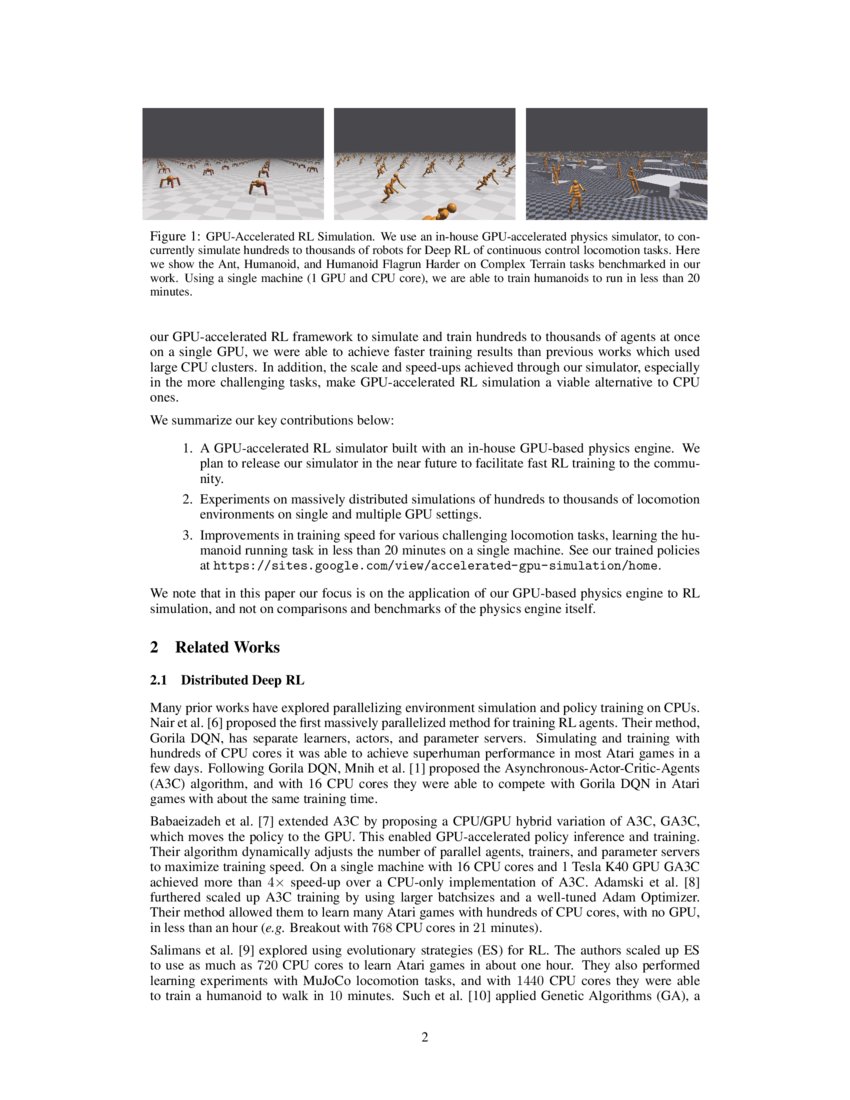 Gpu Accelerated Robotic Simulation For Distributed Reinforcement Learning Deepai 