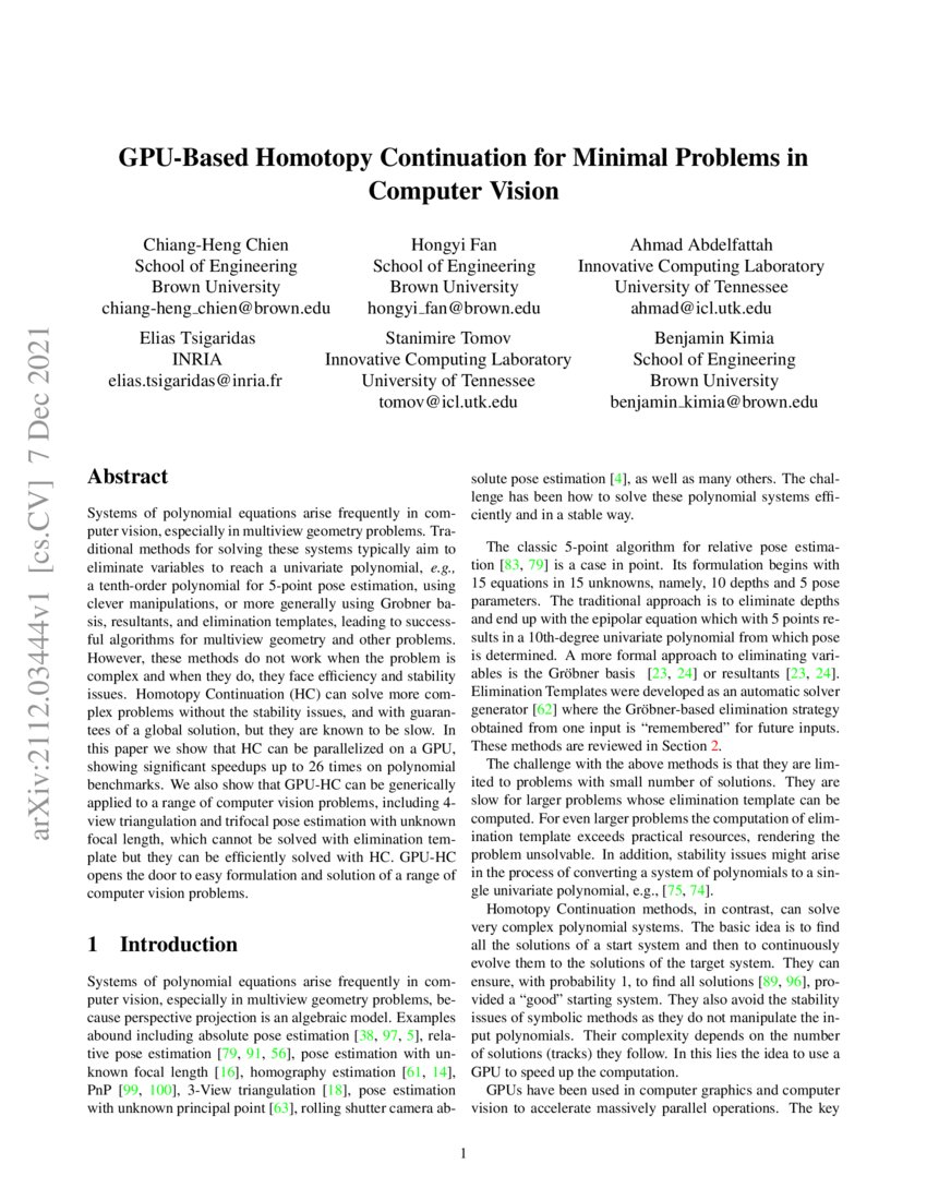 GPU-Based Homotopy Continuation for Minimal Problems in Computer Vision ...