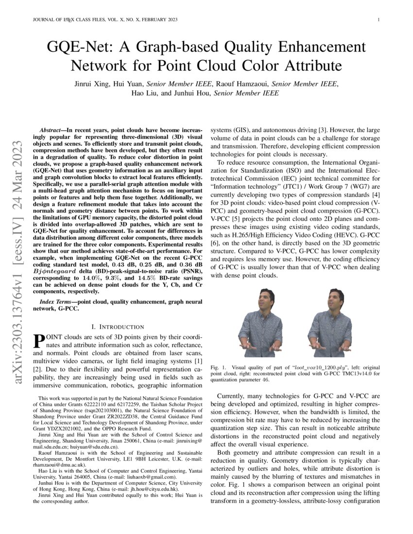 GQE-Net: A Graph-based Quality Enhancement Network for Point Cloud ...