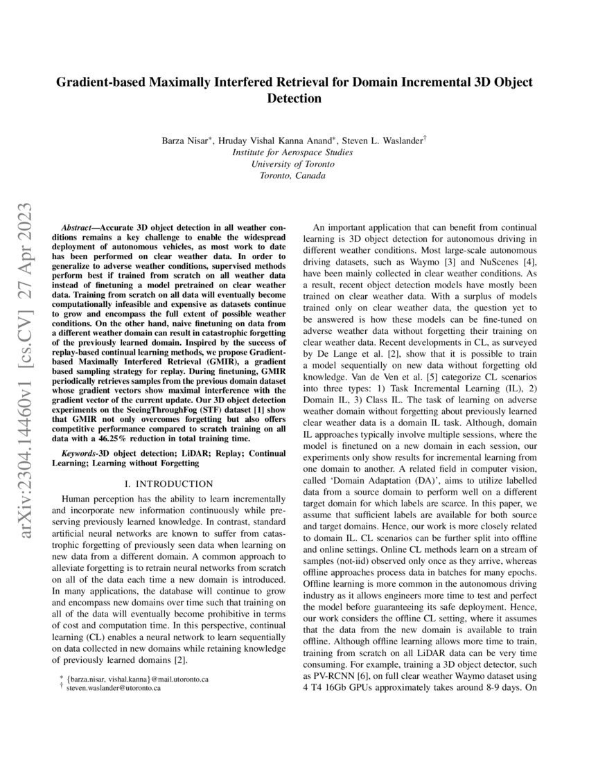 Gradient Based Maximally Interfered Retrieval For Domain Incremental 3d