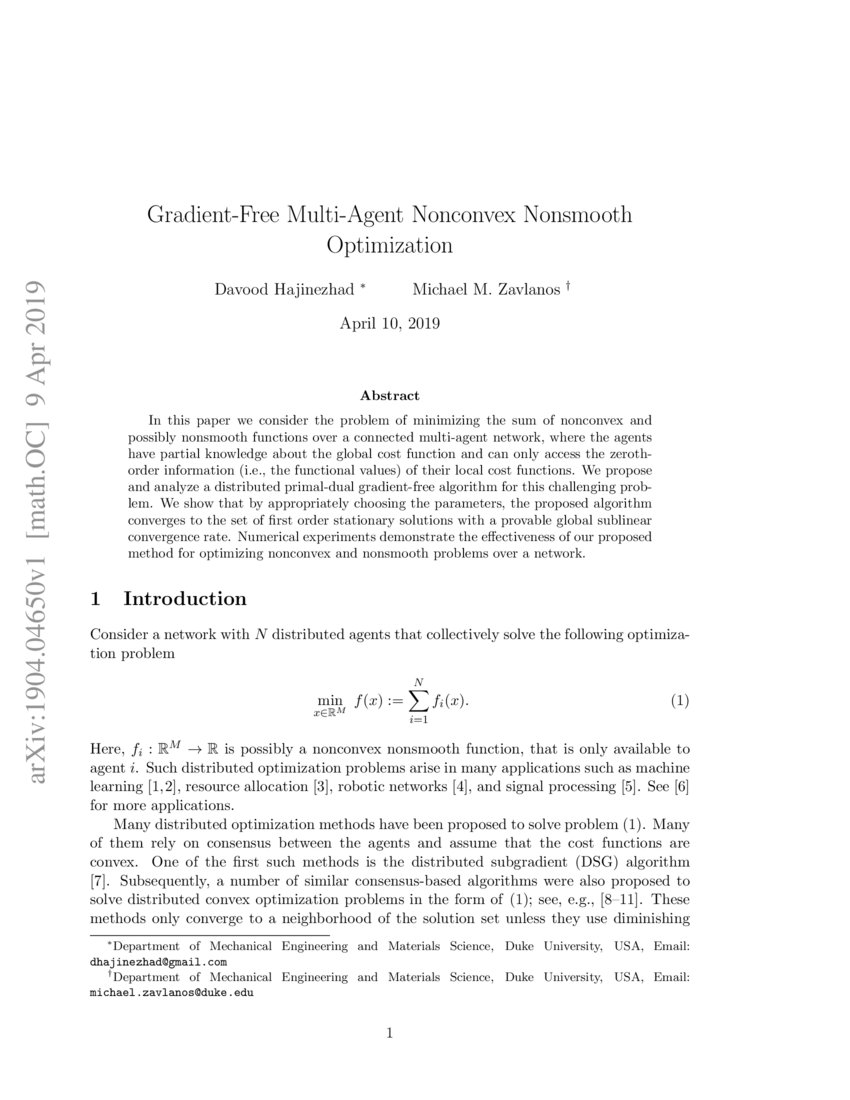 Gradient Free Multi Agent Nonconvex Nonsmooth Optimization Deepai