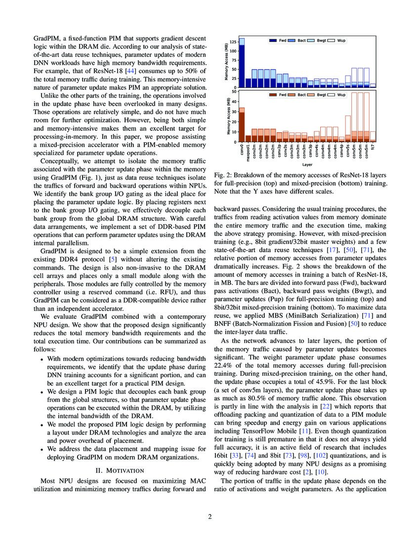 GradPIM: A Practical Processing-in-DRAM Architecture for Gradient ...