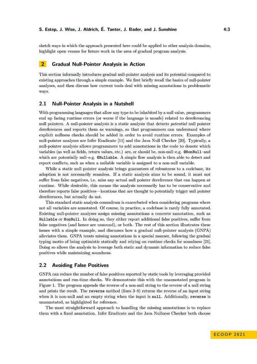 Gradual Program Analysis For Null Pointers Deepai