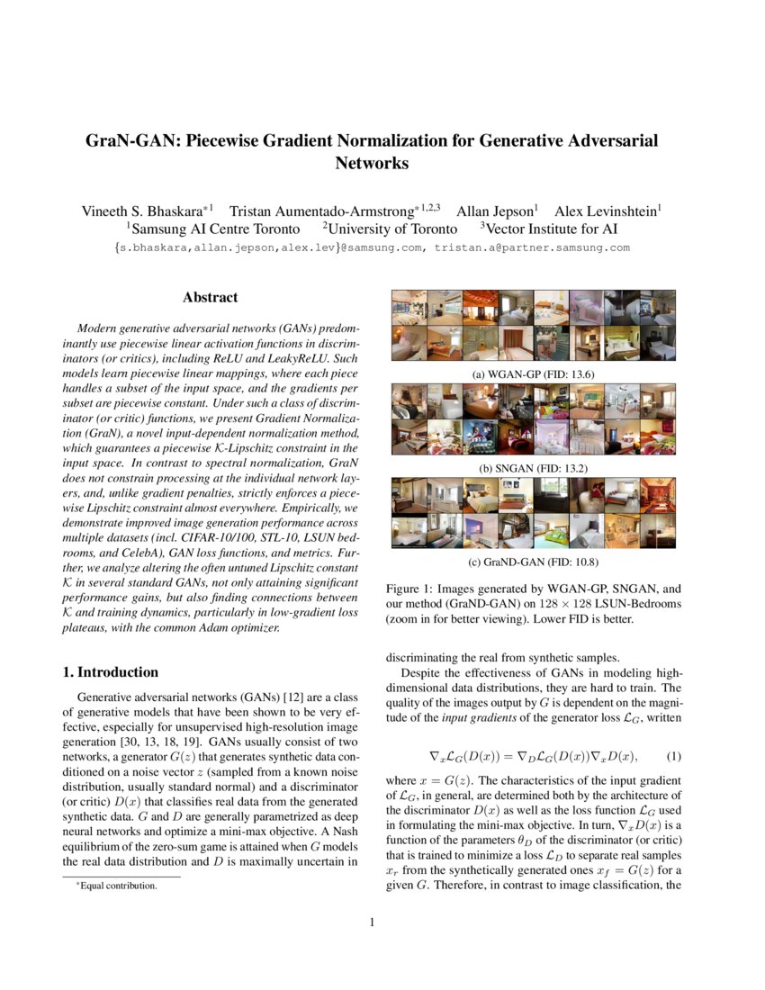 Gran Gan Piecewise Gradient Normalization For Generative Adversarial