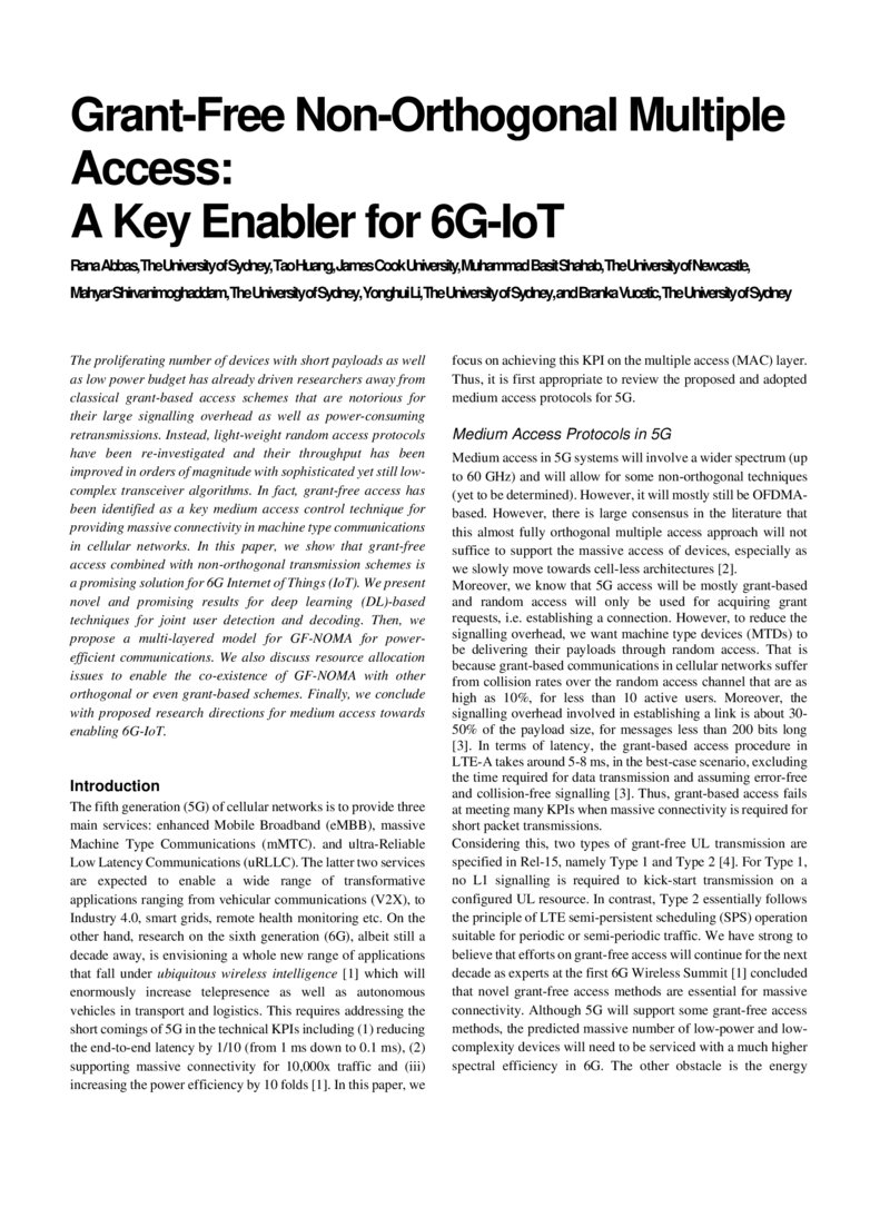 Grant-Free Non-Orthogonal Multiple Access: A Key Enabler for 6G-IoT ...