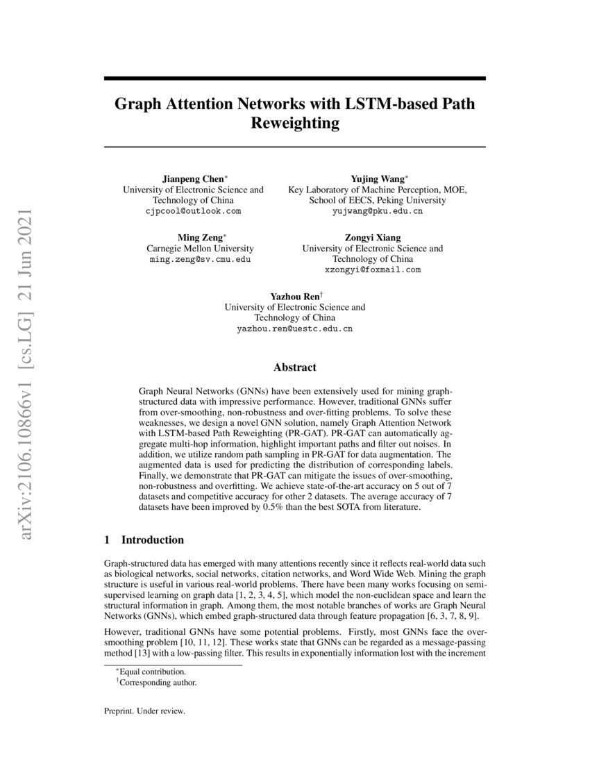 Graph Attention Networks with LSTM-based Path Reweighting | DeepAI