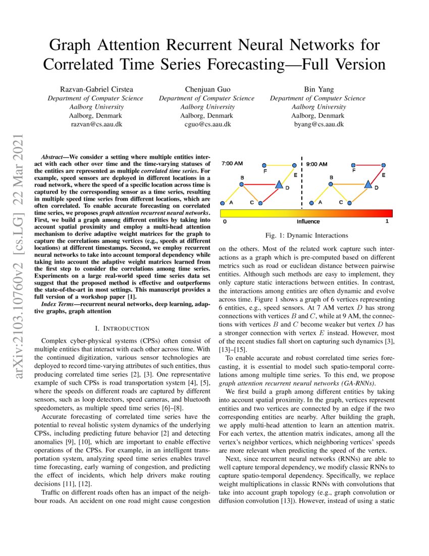 Graph Attention Recurrent Neural Networks For Correlated Time Series Forecasting Full Version