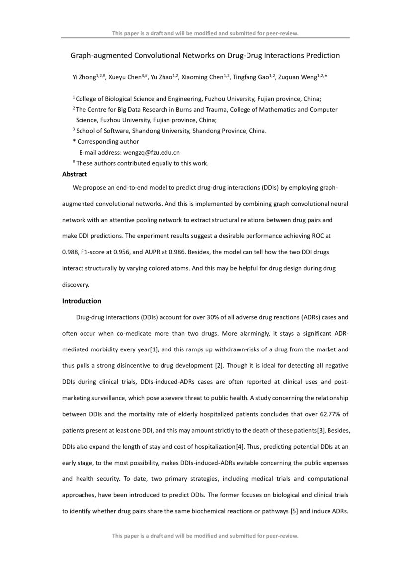 Graph-augmented Convolutional Networks on Drug-Drug Interactions ...
