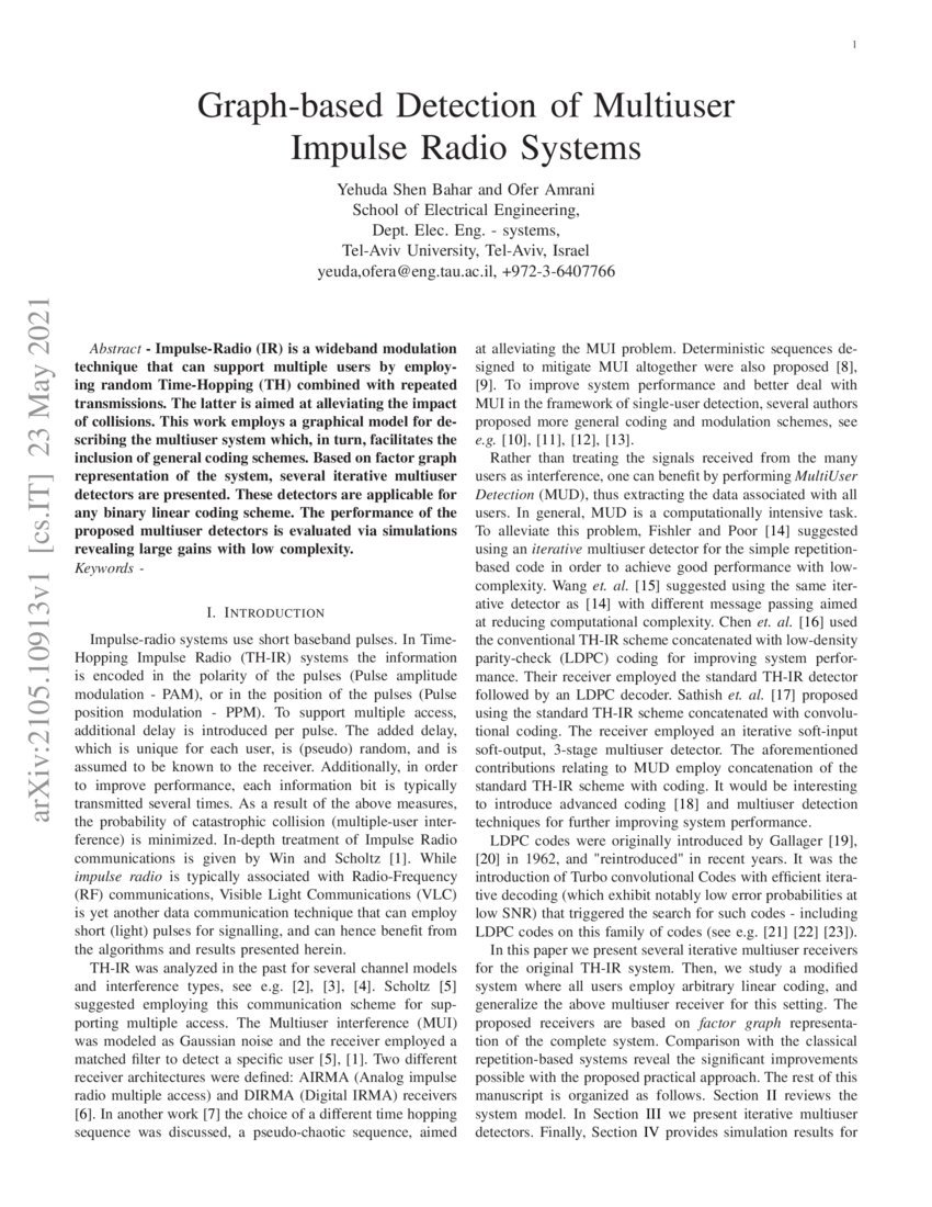 Graph Based Detection Of Multiuser Impulse Radio Systems Deepai 3366
