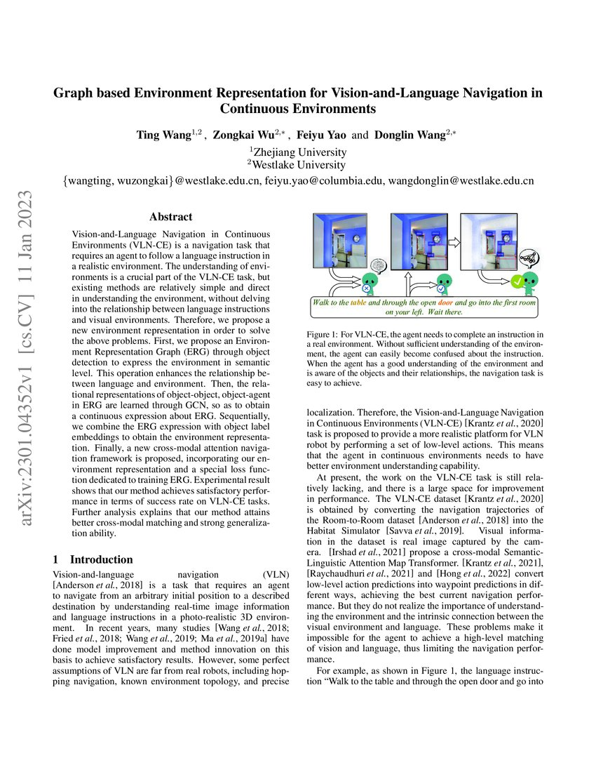 Graph Based Environment Representation For Vision And Language Navigation In Continuous