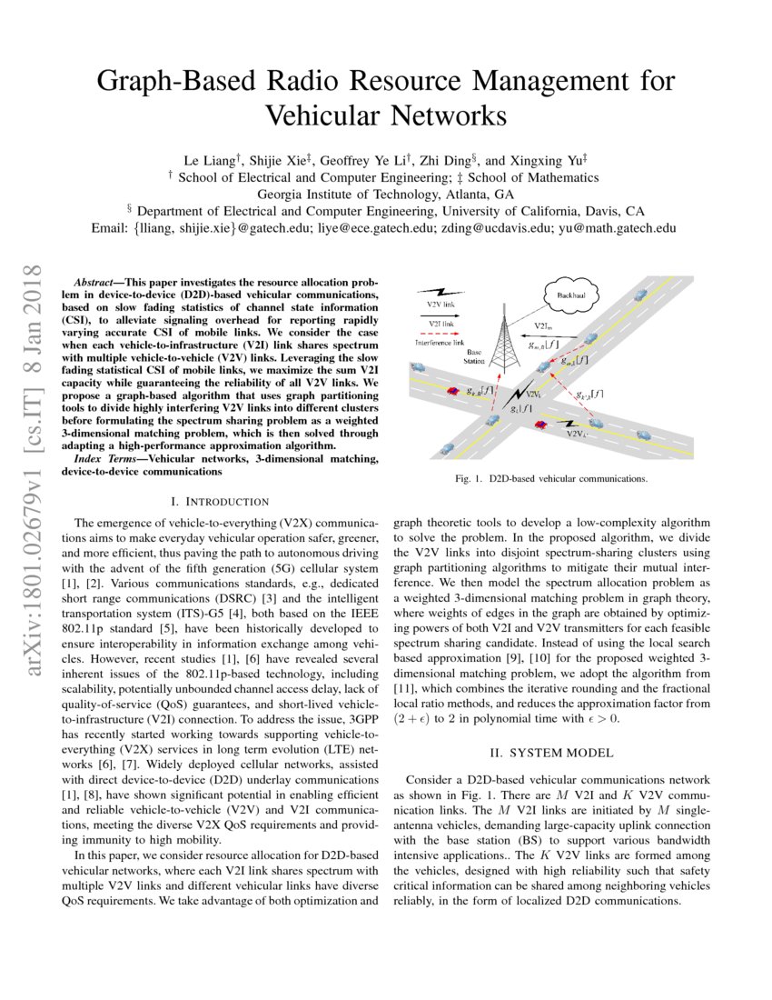 Graph Based Radio Resource Management For Vehicular Networks Deepai