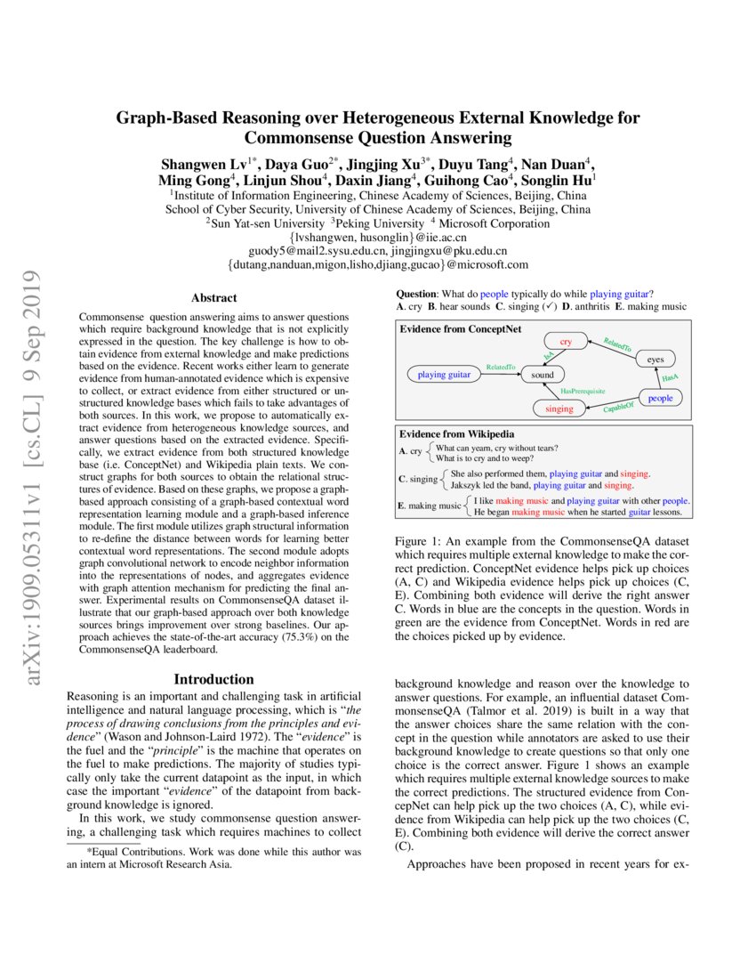 Graph-Based Reasoning over Heterogeneous External Knowledge for ...