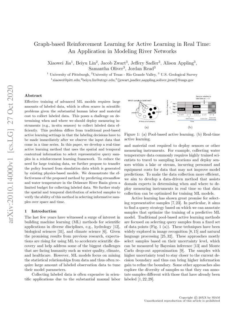 Graph Based Reinforcement Learning For Active Learning In Real Time An Application In Modeling