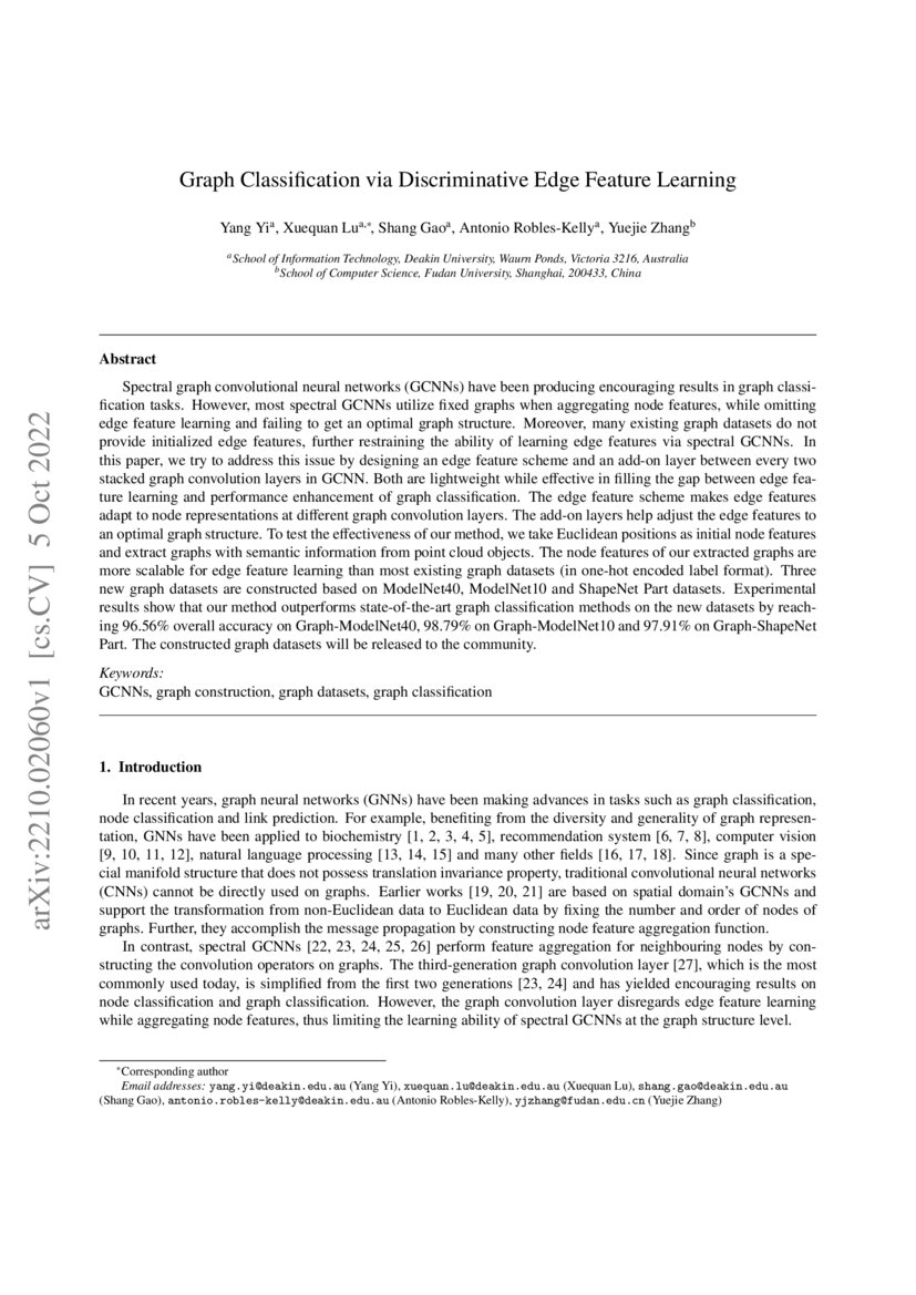 Graph Classification Via Discriminative Edge Feature Learning Deepai