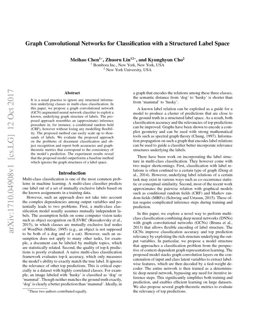 Graph Convolutional Networks For Classification With A Structured Label Space Deepai