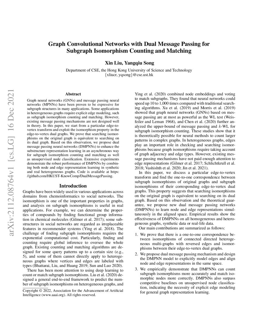 Graph Convolutional Networks With Dual Message Passing For Subgraph Isomorphism Counting And