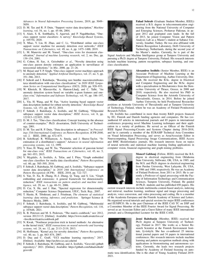 Graph-Embedded Subspace Support Vector Data Description | DeepAI