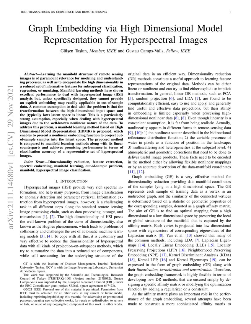 Graph Embedding via High Dimensional Model Representation for ...